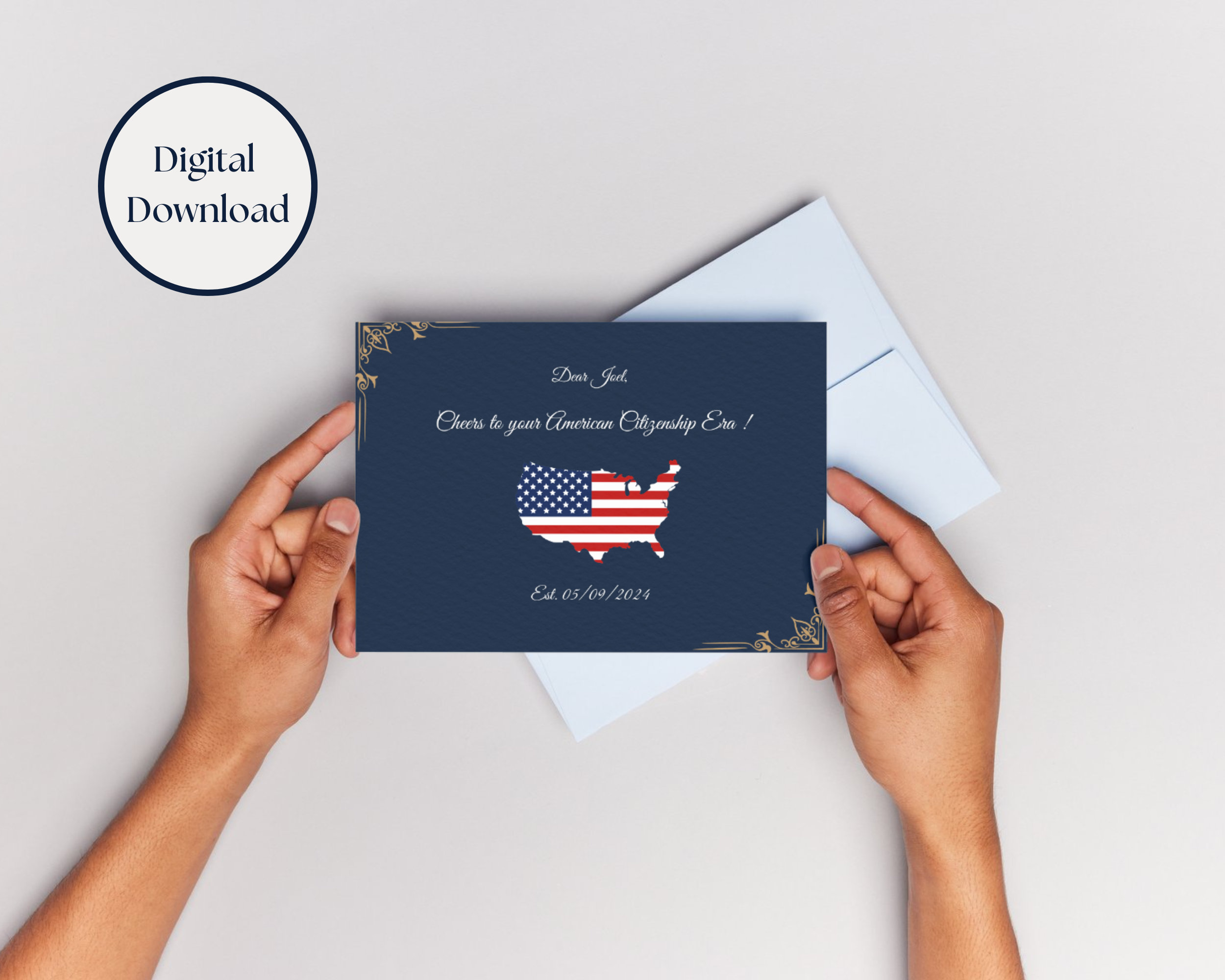 Customizable and Printable American Citizenship Congratulations Card - Etsy