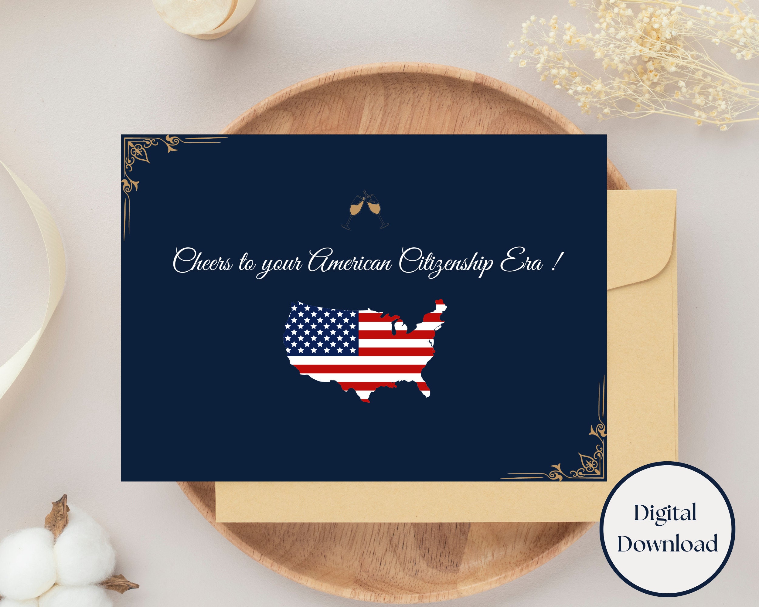 Printable American Citizenship Congratulations Card - Etsy