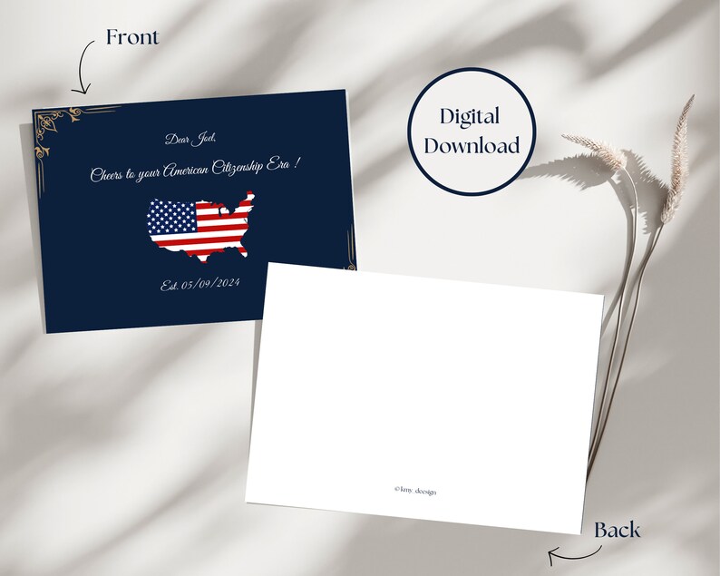 Customizable and Printable American Citizenship Congratulations Card - Etsy