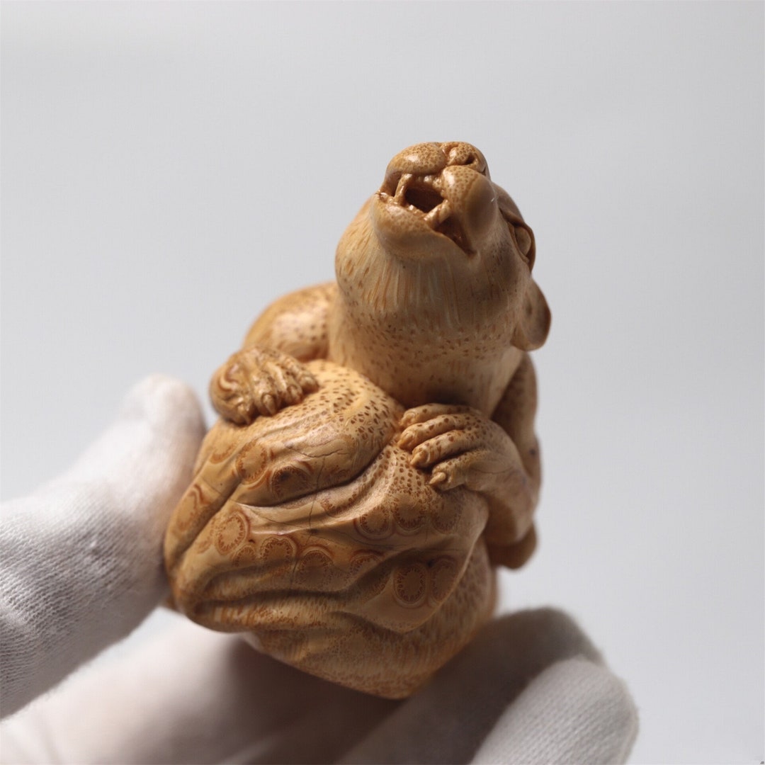 Handcrafted Bamboo Rat Wood Carving Unique Wooden Bamboo Rat Sculpture ...