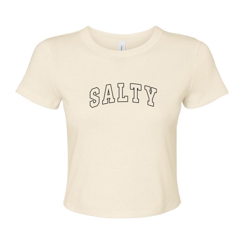 Salty Baby Tee Shirt for Woman Bellacanvas Crop Top Cute Trendy Cropped ...