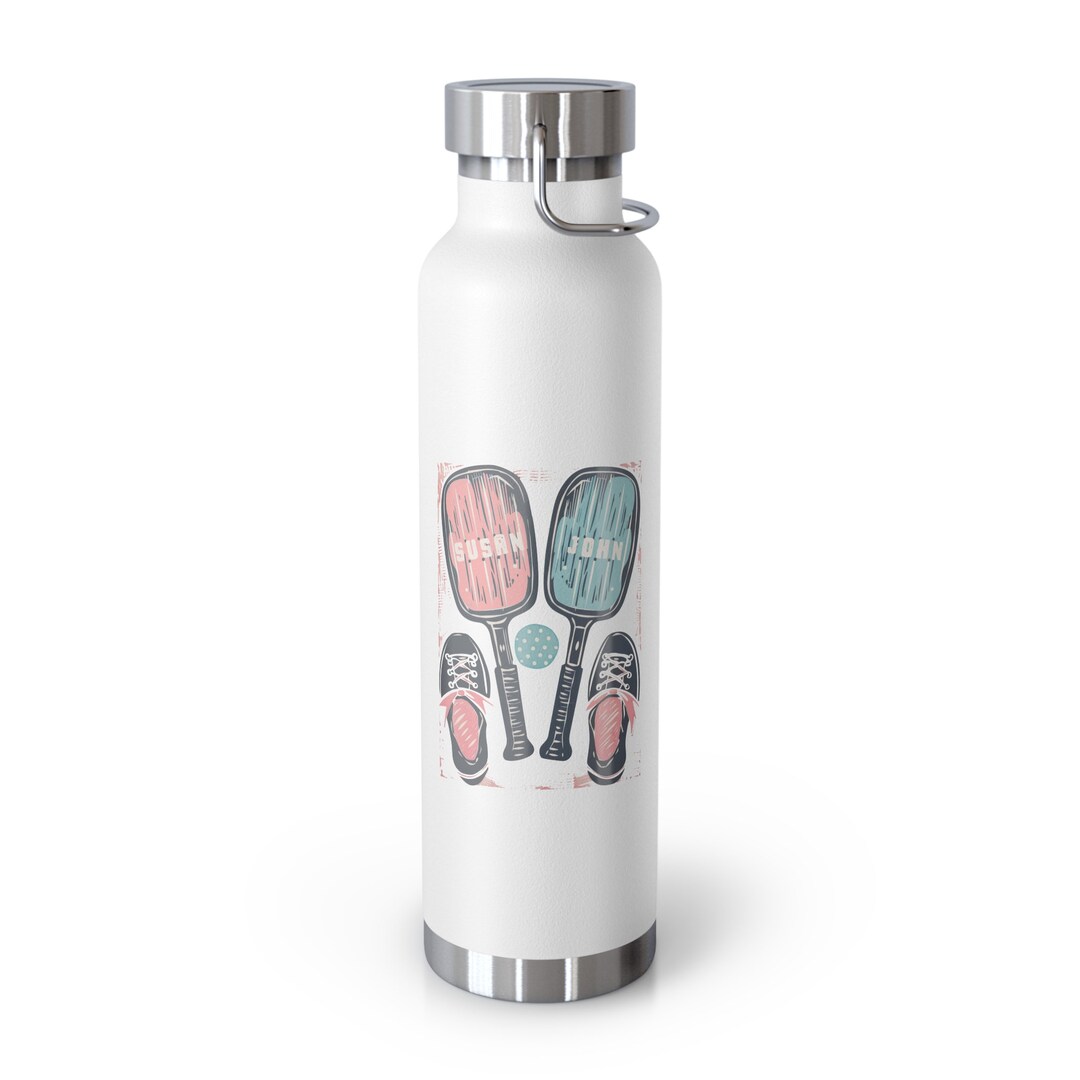 Pickleball Water Bottle Copper Vacuum Insulated Bottle 22oz Customized ...