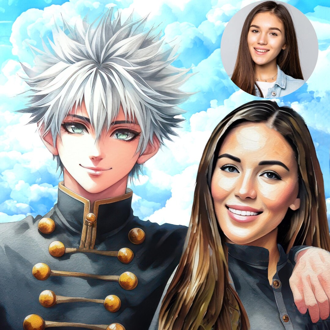 Personalized Gojo Anime Portrait, Custom Cartoon Illustration, Gift ...