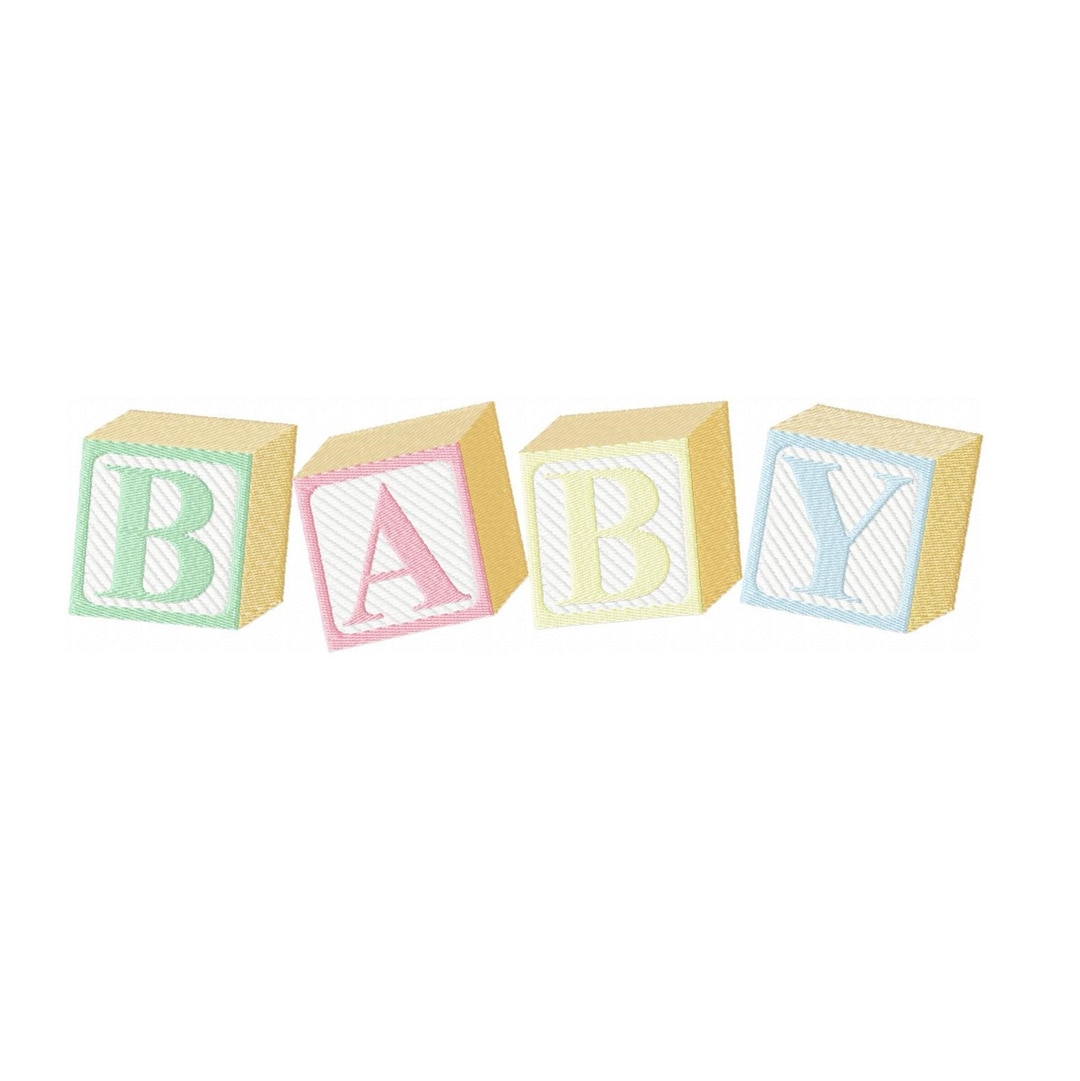 DIGITAL FILE Machine Embroidery Baby Blocks Alphabet, A to Z, and ...