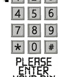 DIGITAL FILE Machine Embroidery Please Enter Your Pin Pin Cushion Key ...