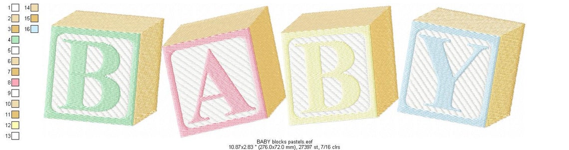 DIGITAL FILE Machine Embroidery Baby Blocks Alphabet, A to Z, and ...