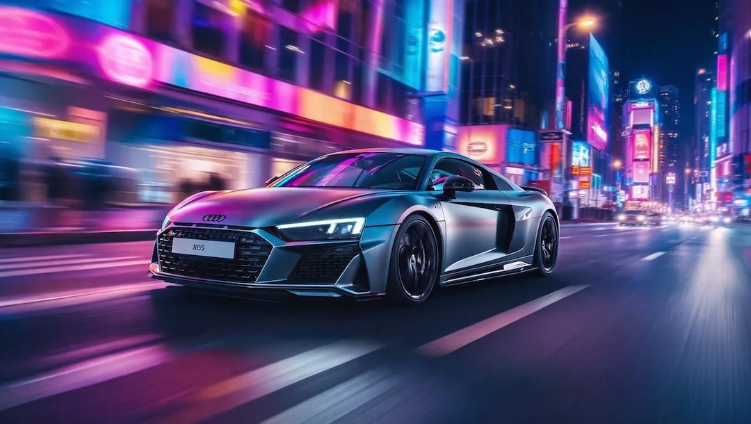 Audi RS at Night Digital Download for Wall Art and Poster Neon Light ...