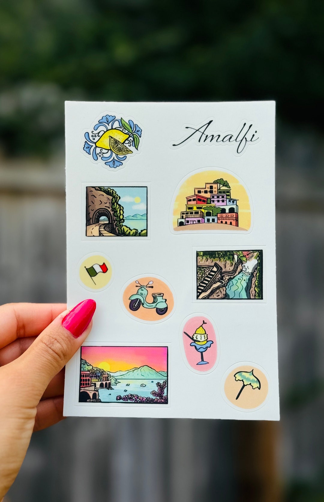 Amalfi Stickers | Amalfi Coast, Italy Stickers | Italian Summer ...