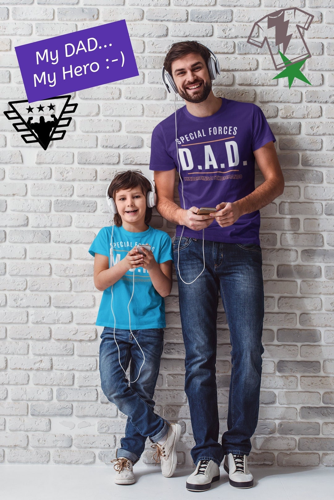 DAD Special Forces Children's Task Force T-shirt Father Papa Watchdog ...