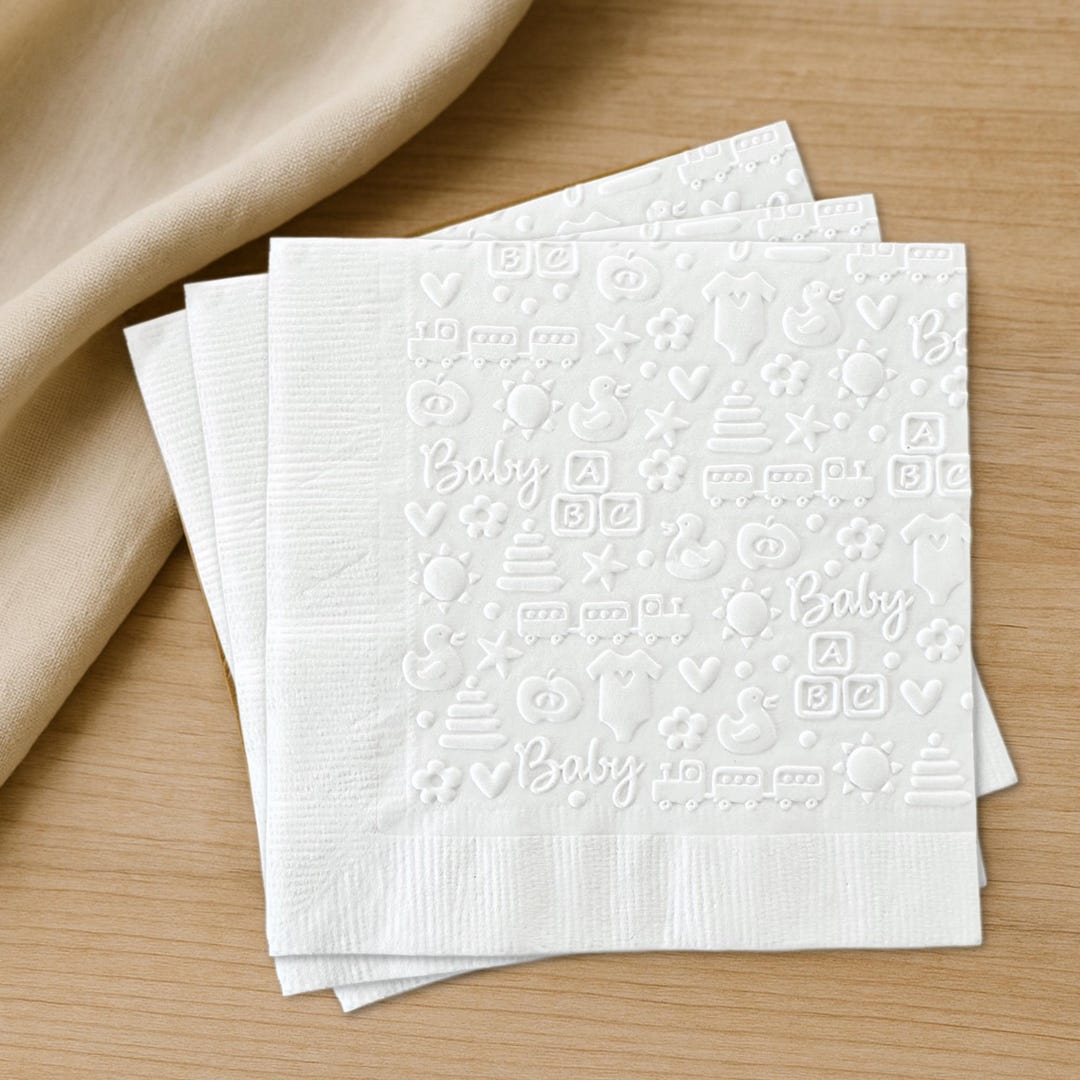 Sip and See Baby Dessert Paper Napkin, Girl Baby Shower Beverage ...