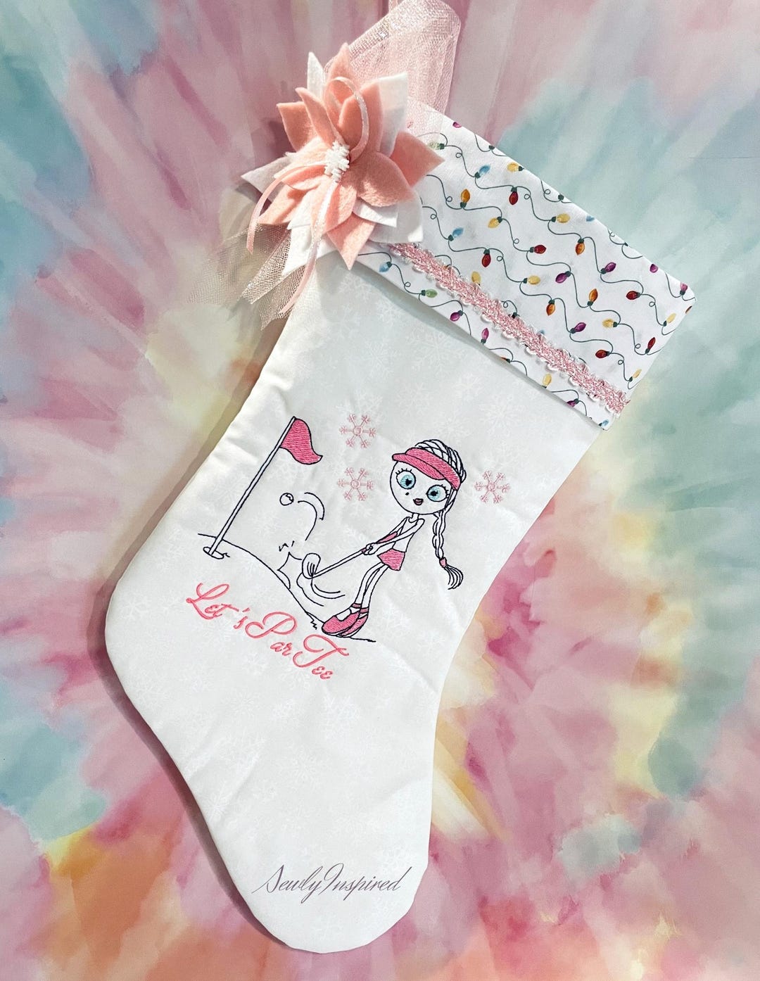 Personalized Miss Golfer Christmas Stocking – Custom Embroidered Golf ...