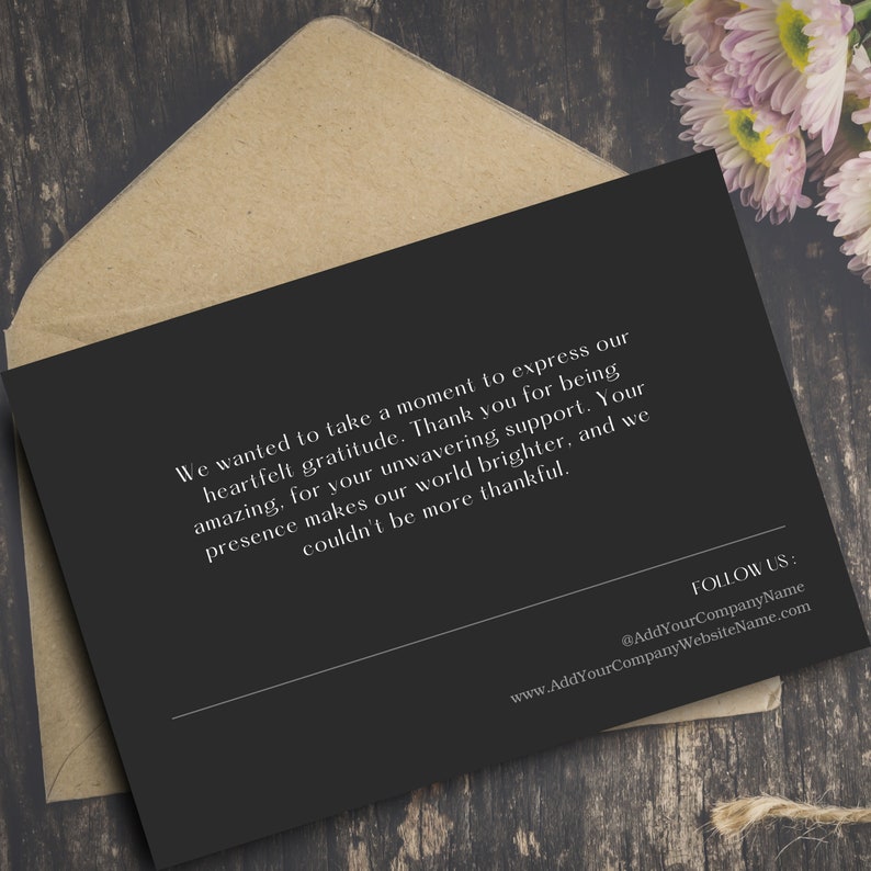 Grey Simple Exclusive Professional Business Thank You Card I Small ...