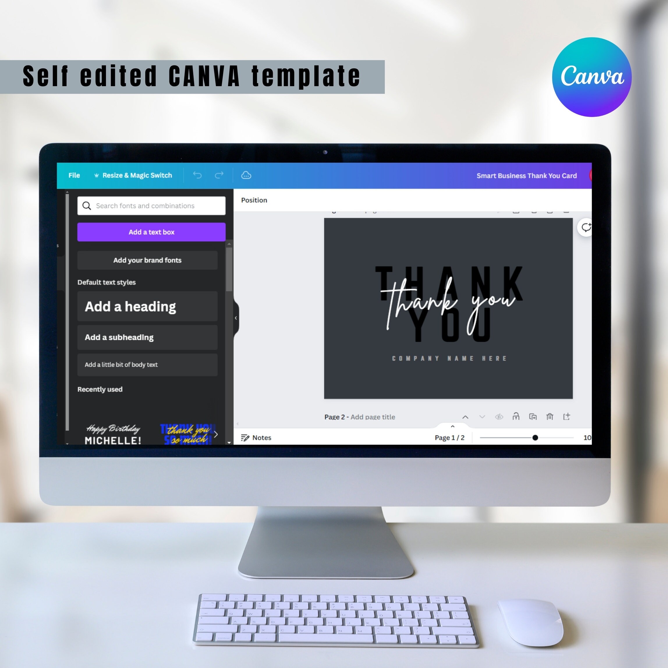 Smart Business Thank You Card, Thank You for Your Purchase, Black ...