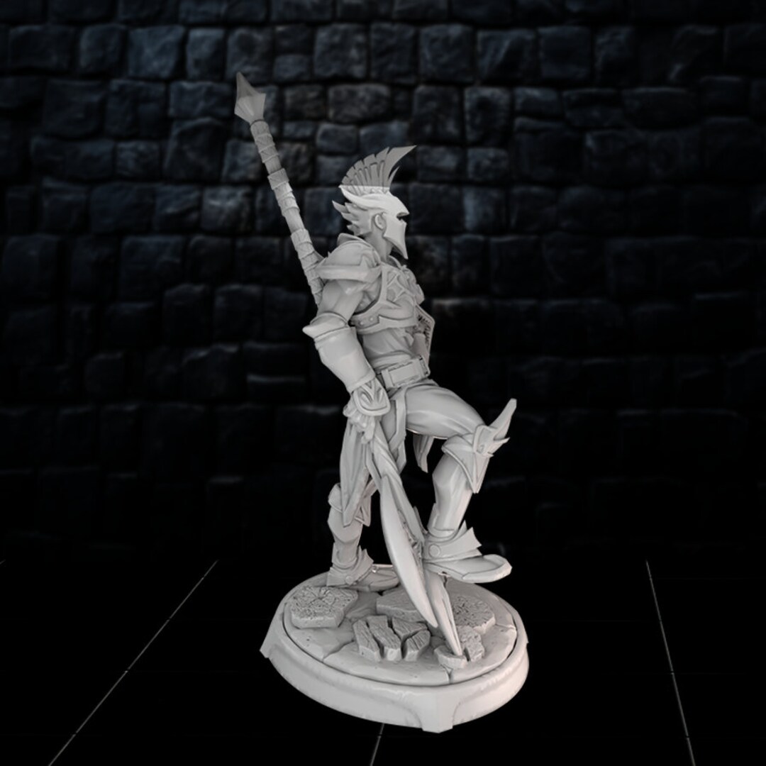 Thalrik Spear Warrior Miniature | 55mm Resin Miniature for D&D 5e ...