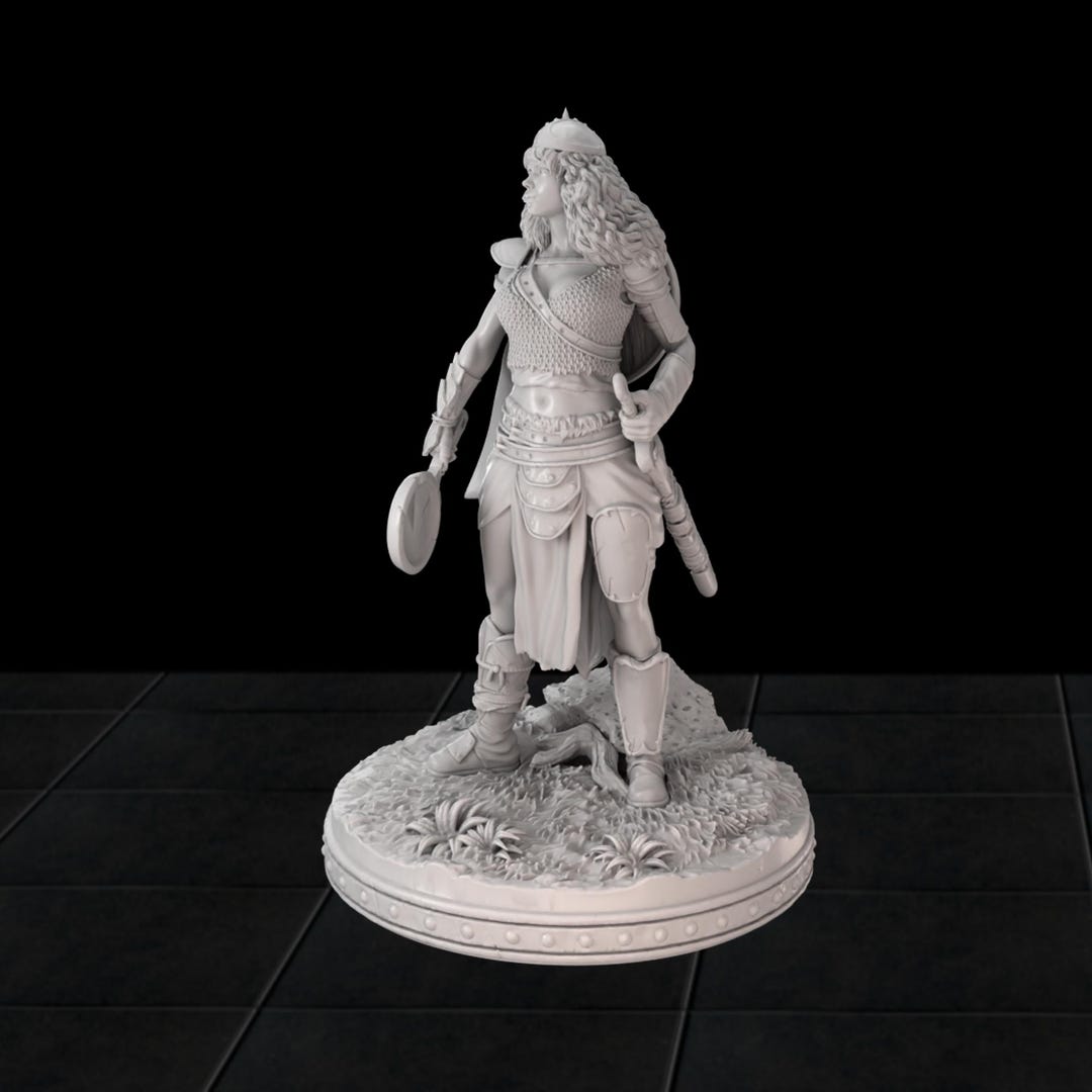 Female Fighter Astrid | 32mm Resin Warrior Miniature With Sword and ...