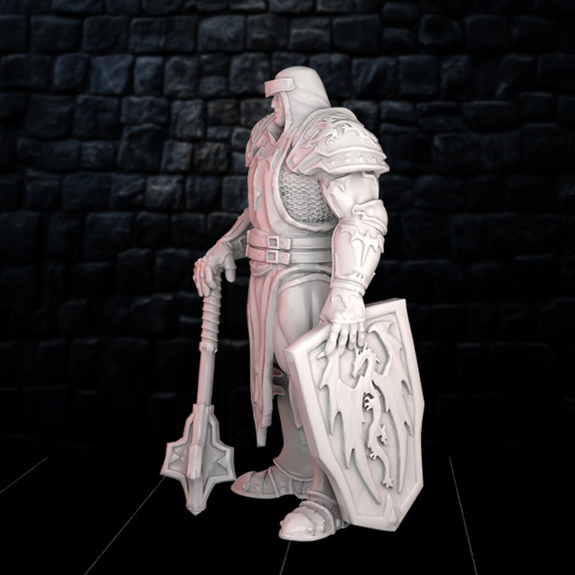 Cleric Holy Warrior Paladin Miniature Mini Dungeons and Dragons ...