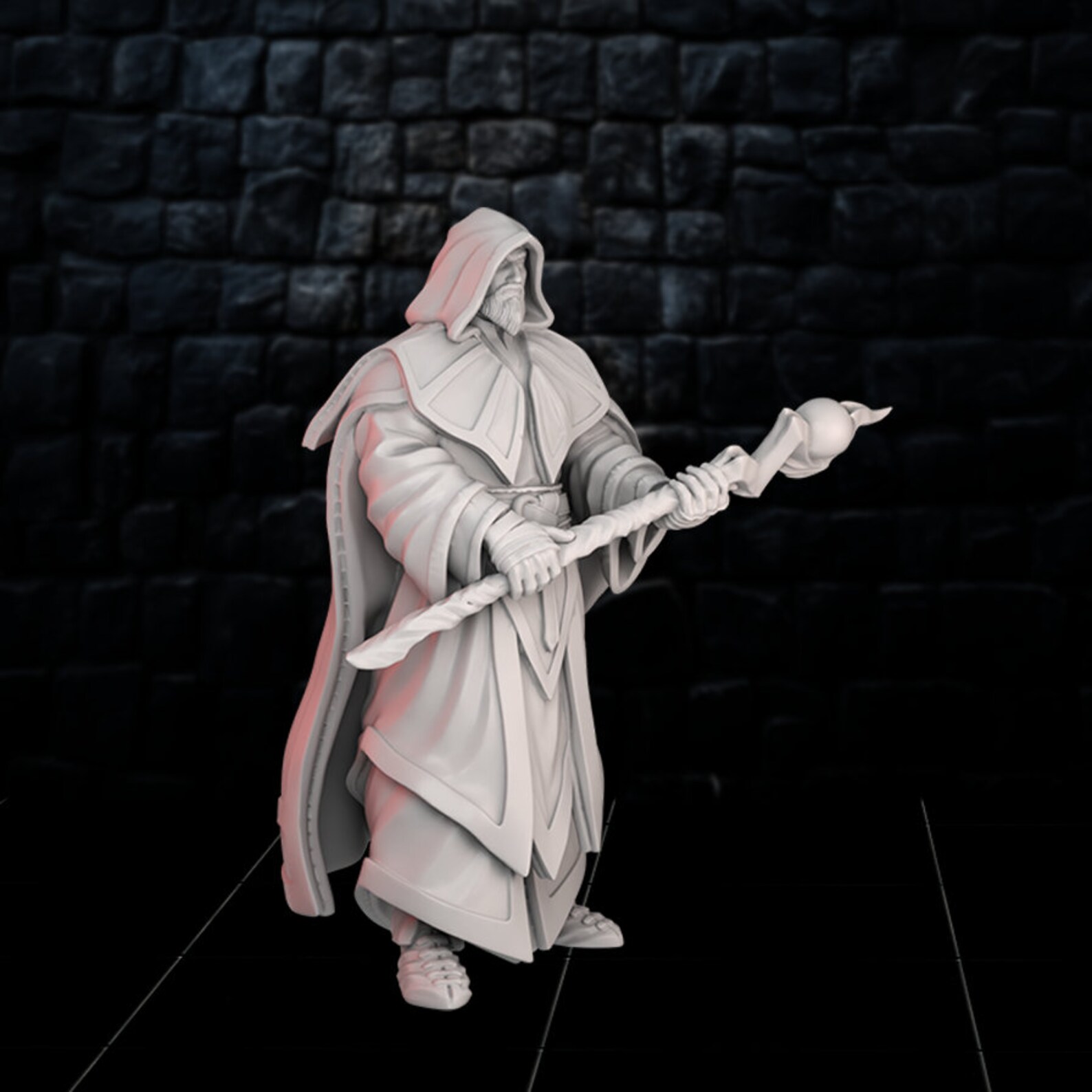 Human Wizard Miniature Sorcerer Dungeons and Dragons Mini Tabletop RPG ...