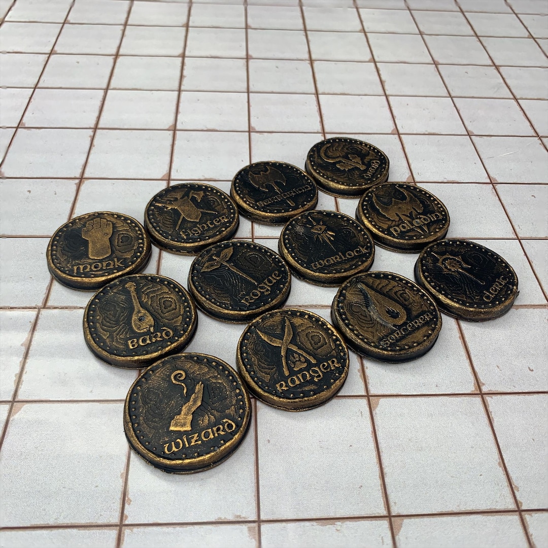 All Class Character Dnd Token Set- Barbarian, Bard, Cleric, Druid ...