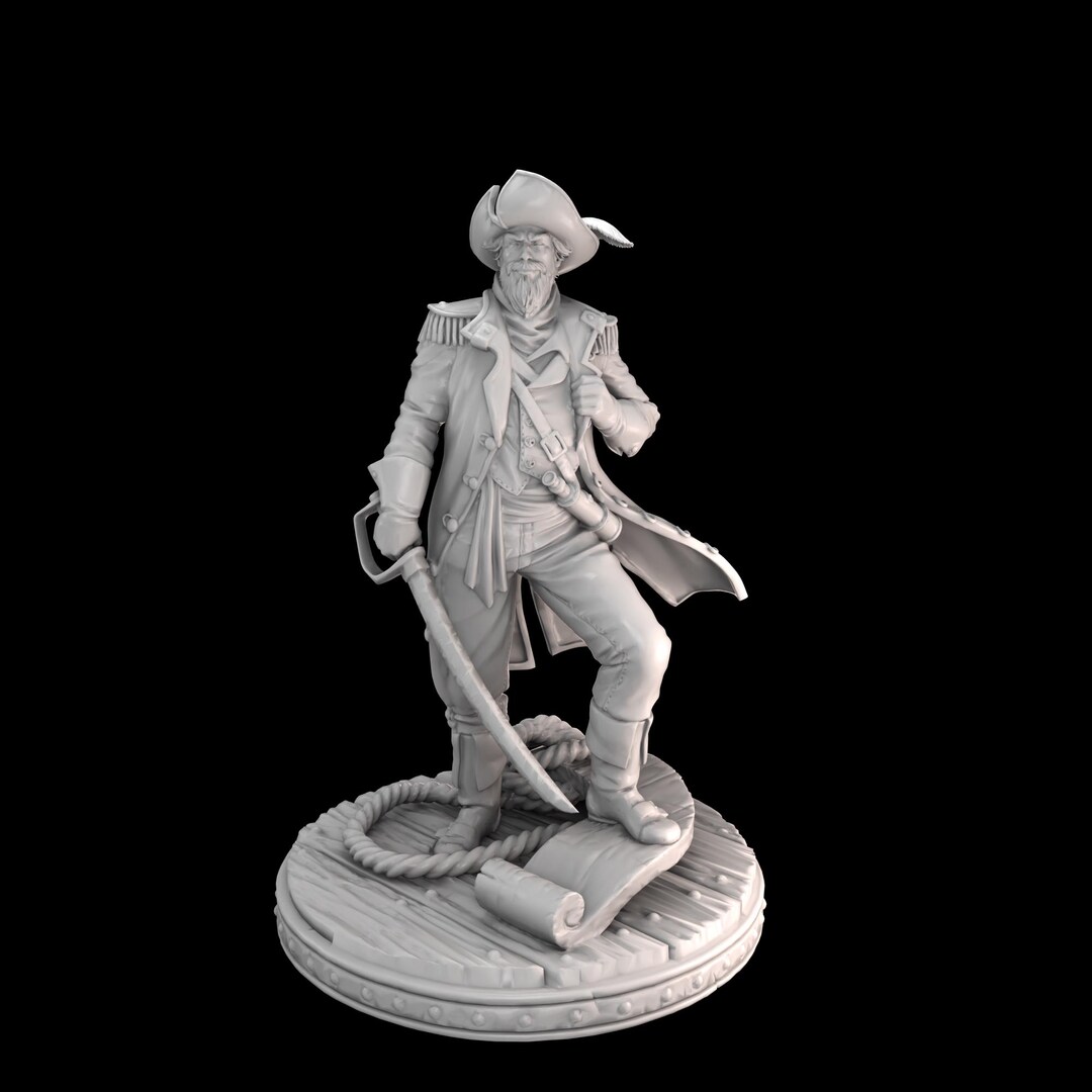 Captain Bartholomew Francois | Sea Captain With Sabre | RPG Miniature ...