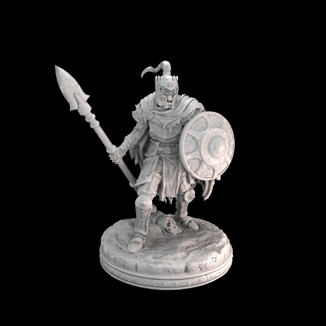 Death Knight | Skull-headed Warrior in Armor With Shield and Spear ...