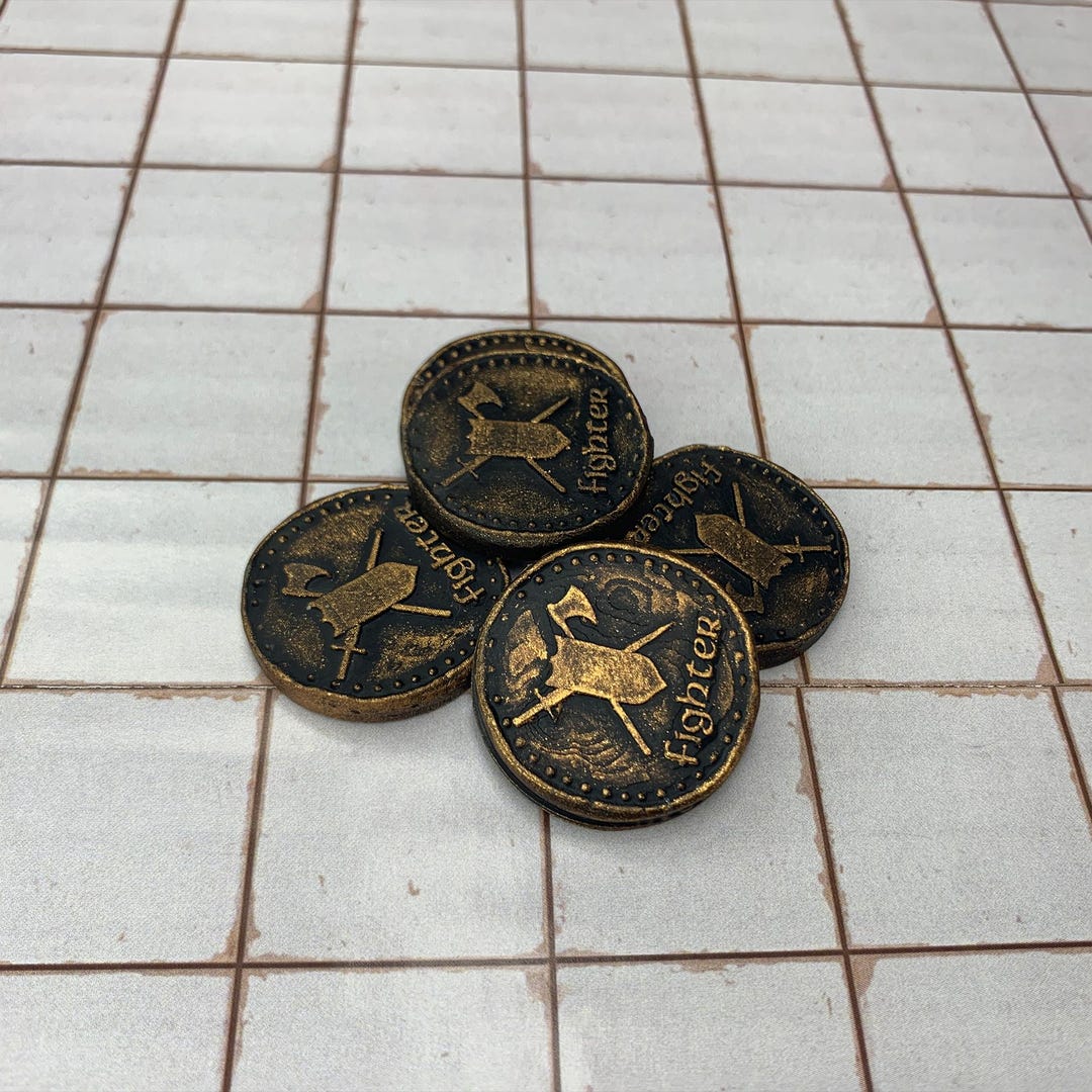 Rogue Token Set 5 Coins, RPG Tokens, Fantasy Coins, Gold and Black ...