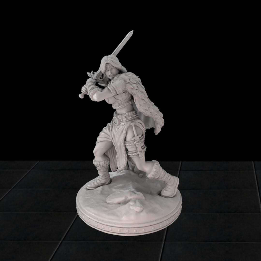 VALKYRIE BARBARIAN Female Warrior Miniature | Female Barbarian ...