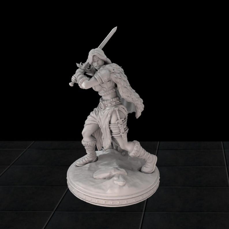 VALKYRIE BARBARIAN Female Warrior Miniature | Female Barbarian ...
