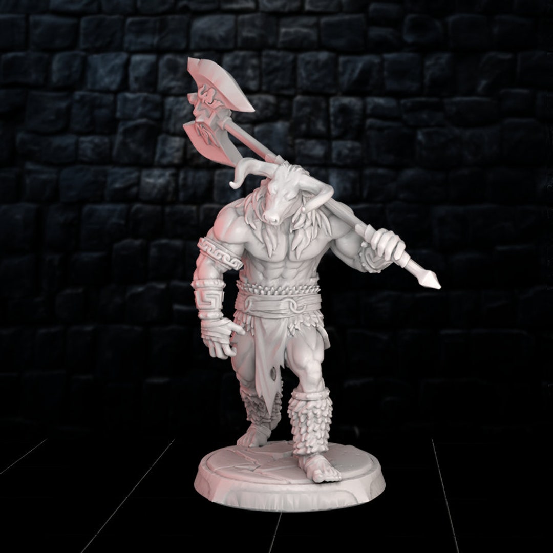 Minotaur Sage Seer Tauren Wizard Miniature Dungeons and Dragons Mini ...