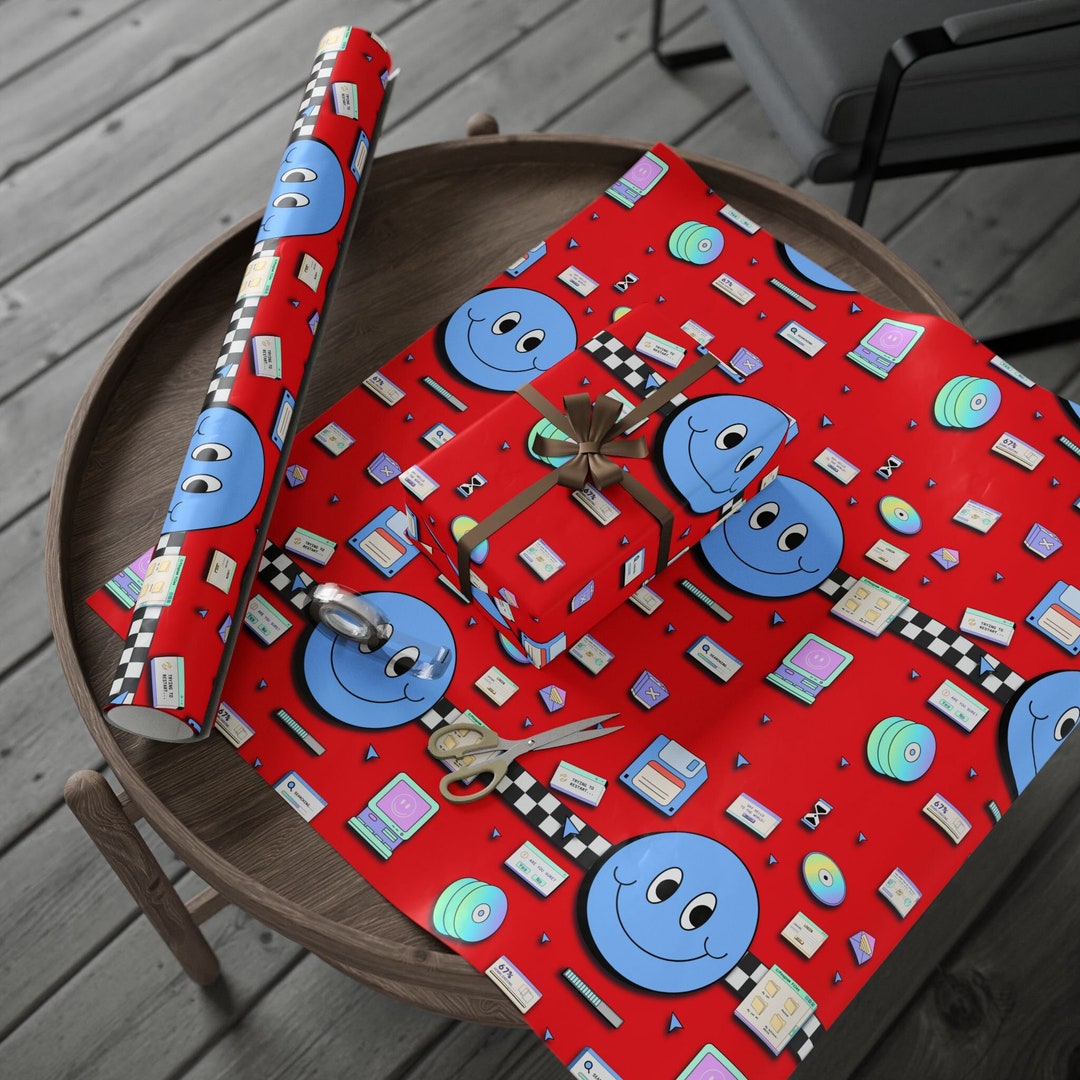 80s Retro Computer Icons Wrapping Paper, Funny Gift Wrap - Etsy