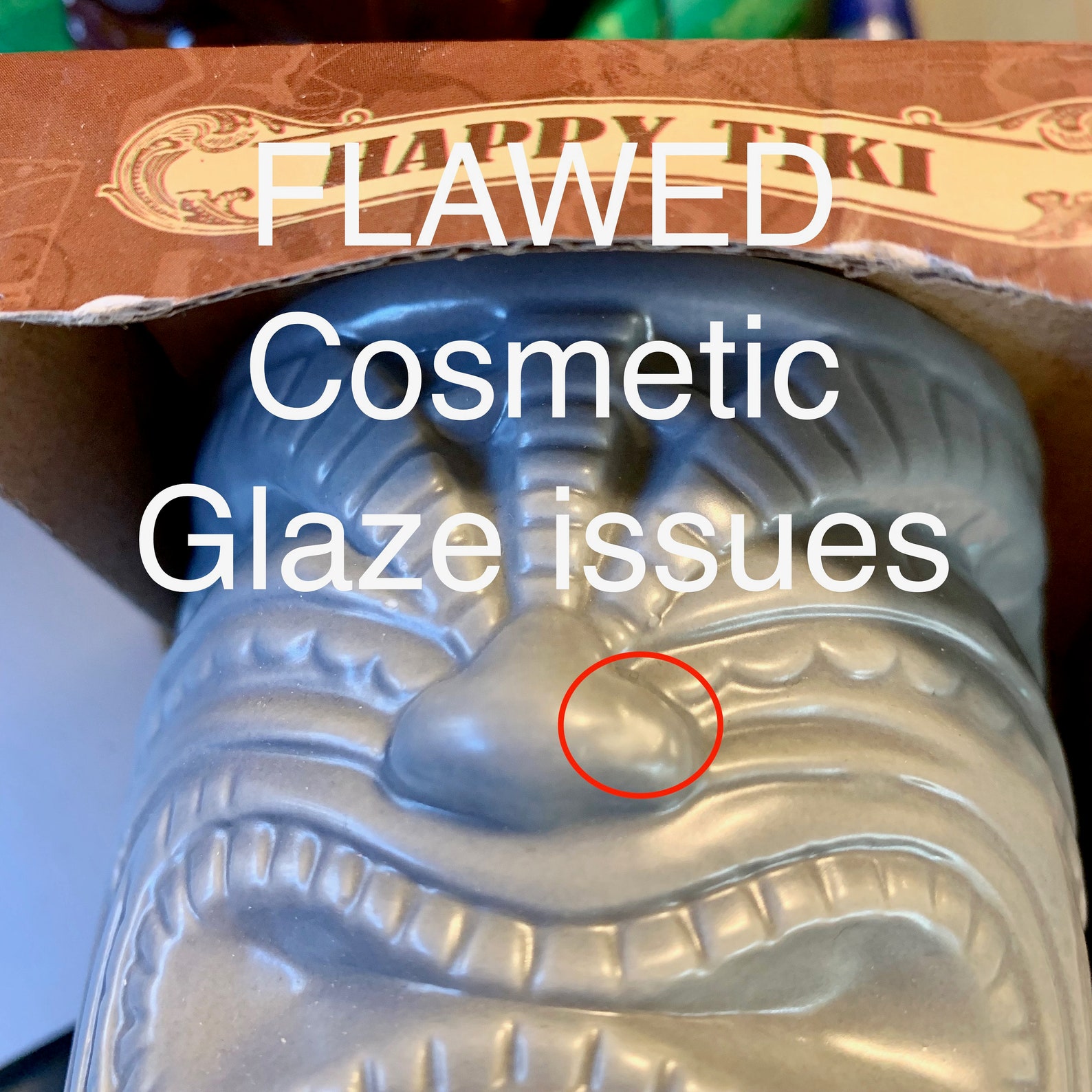 Vintage Tiki Mug - Health & Happiness Tiki - Gray - Ceramic - 18 Fluid ...