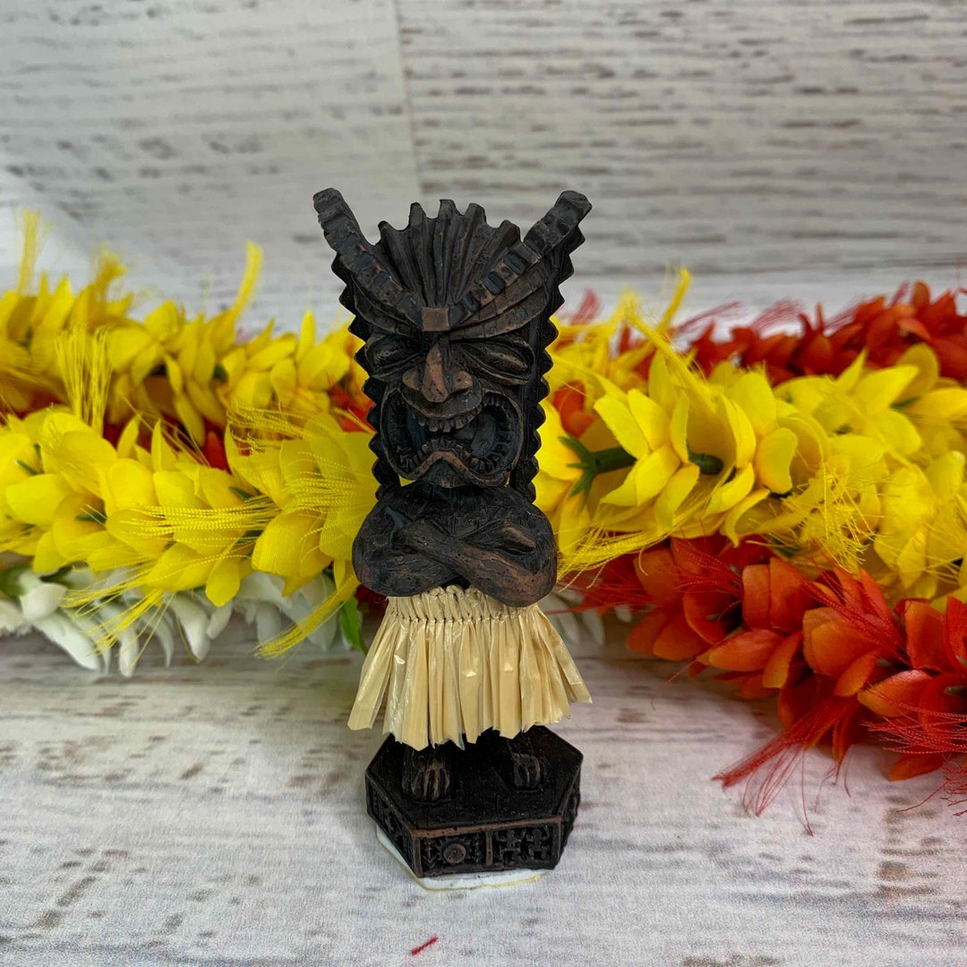 Vintage MINI Dashboard Hula Doll - Tiki God of Fortune (money) - Resin ...