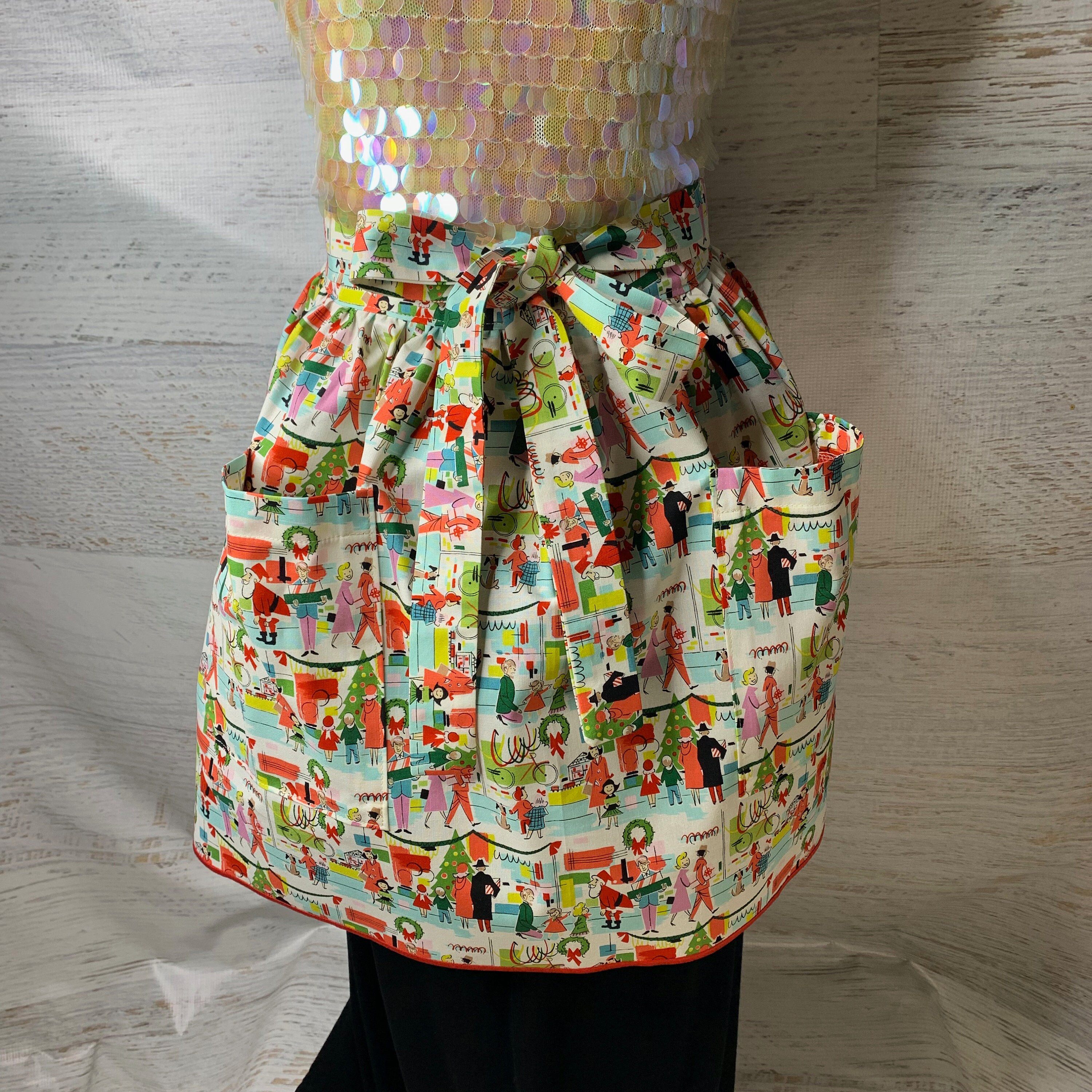 Pleated Half Apron Full