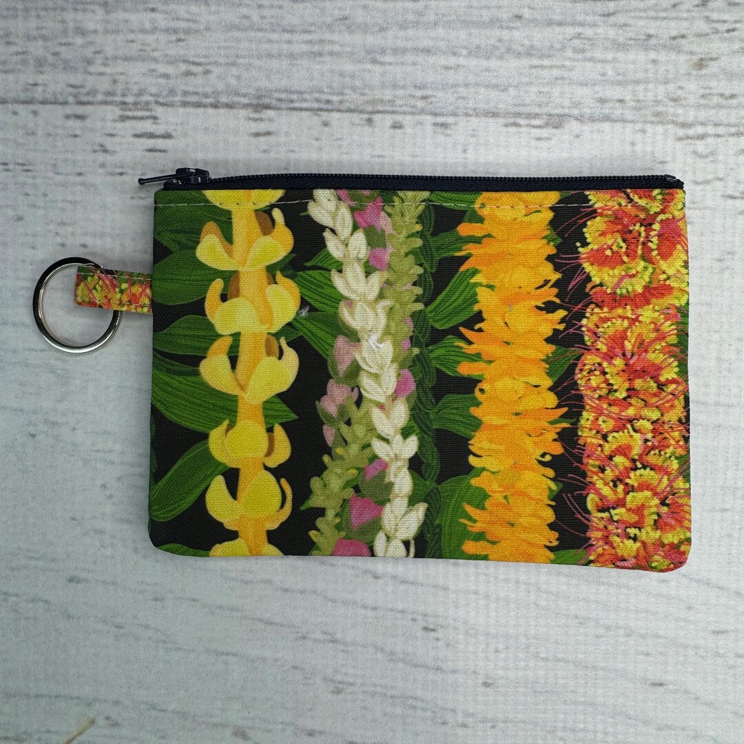 Hawaiian Leis - Cotton Canvas - Coin Purse - Keychain - Wallet - Key ...