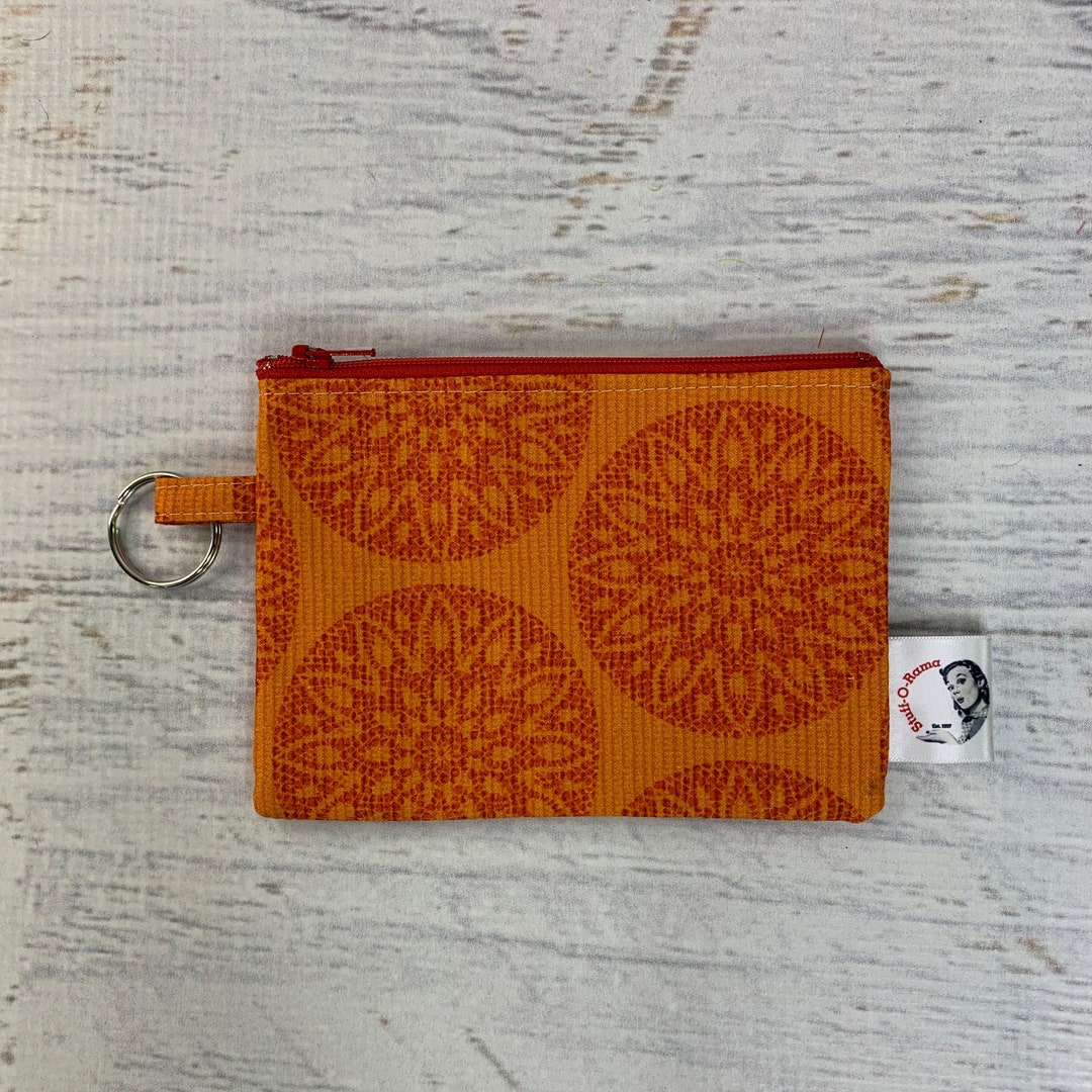 70s Sun Folk Art - Cotton Coin Purse Fob Wallet With Keychain - Etsy