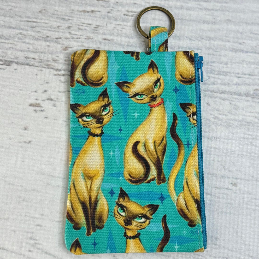 Siamese Cats by Miss Fluff - Cypress Cotton Canvas Coin Purse Fob ...