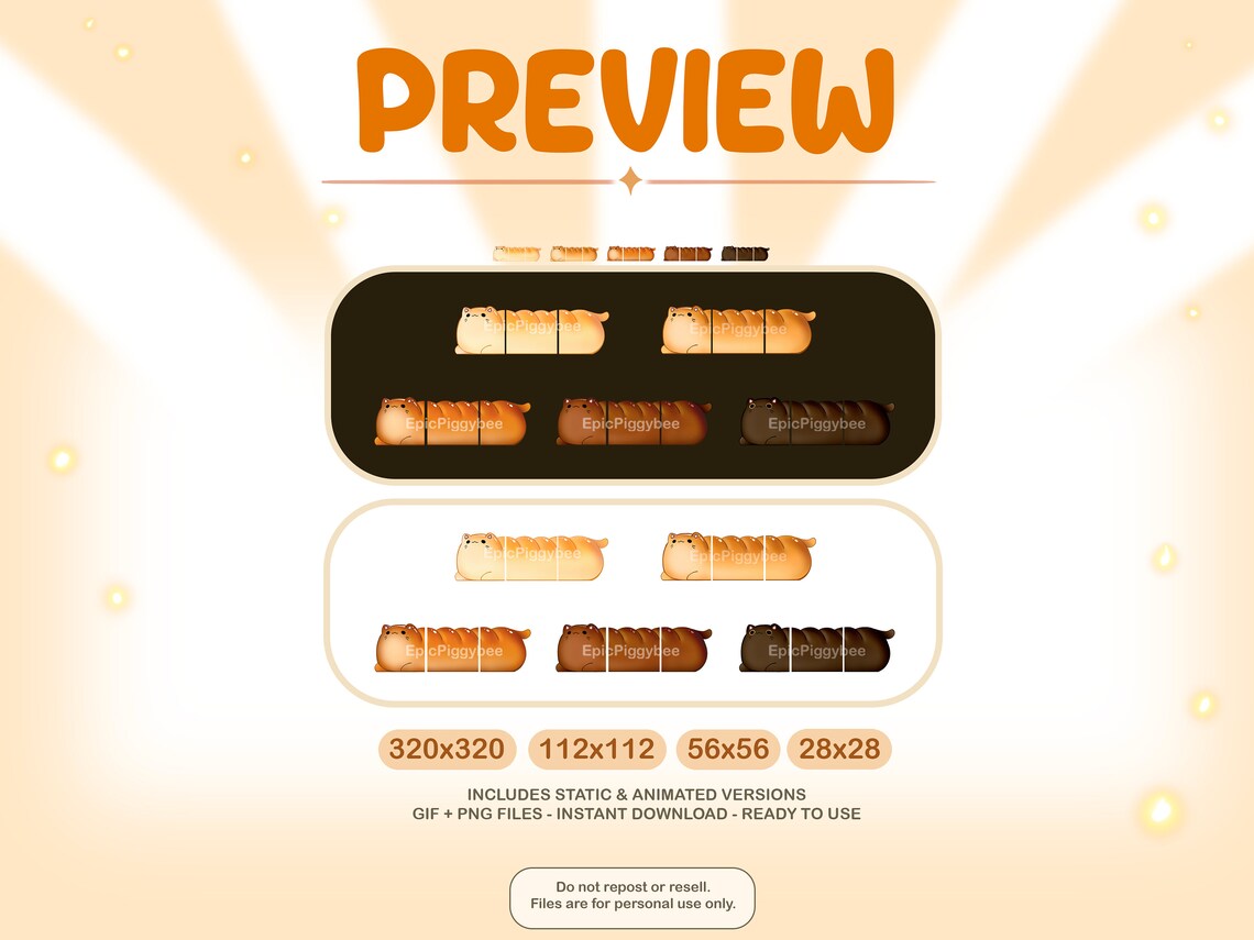 Animated Long Cat Bread Loaf Emote for Twitch Discord and More! | Cute ...