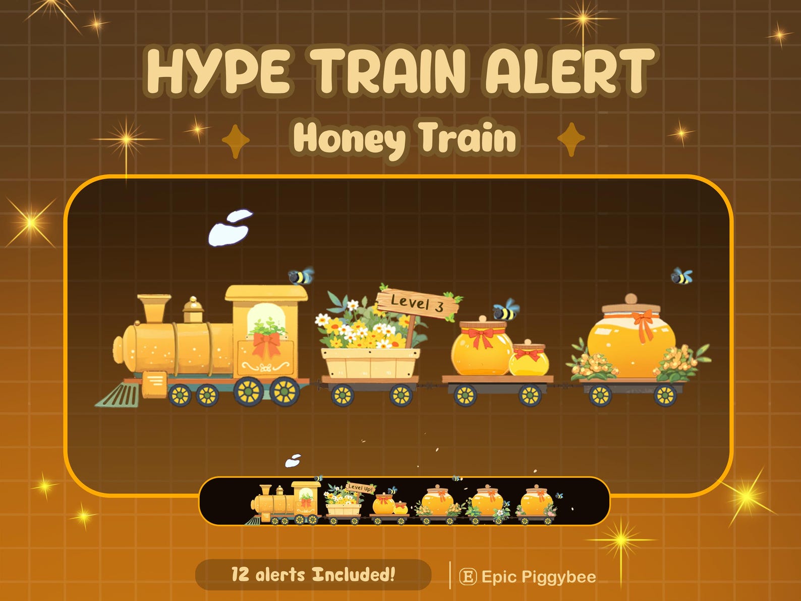 Honey Hype Train Alert for Twitch Streaming | Cute Yellow Bee Cottage ...