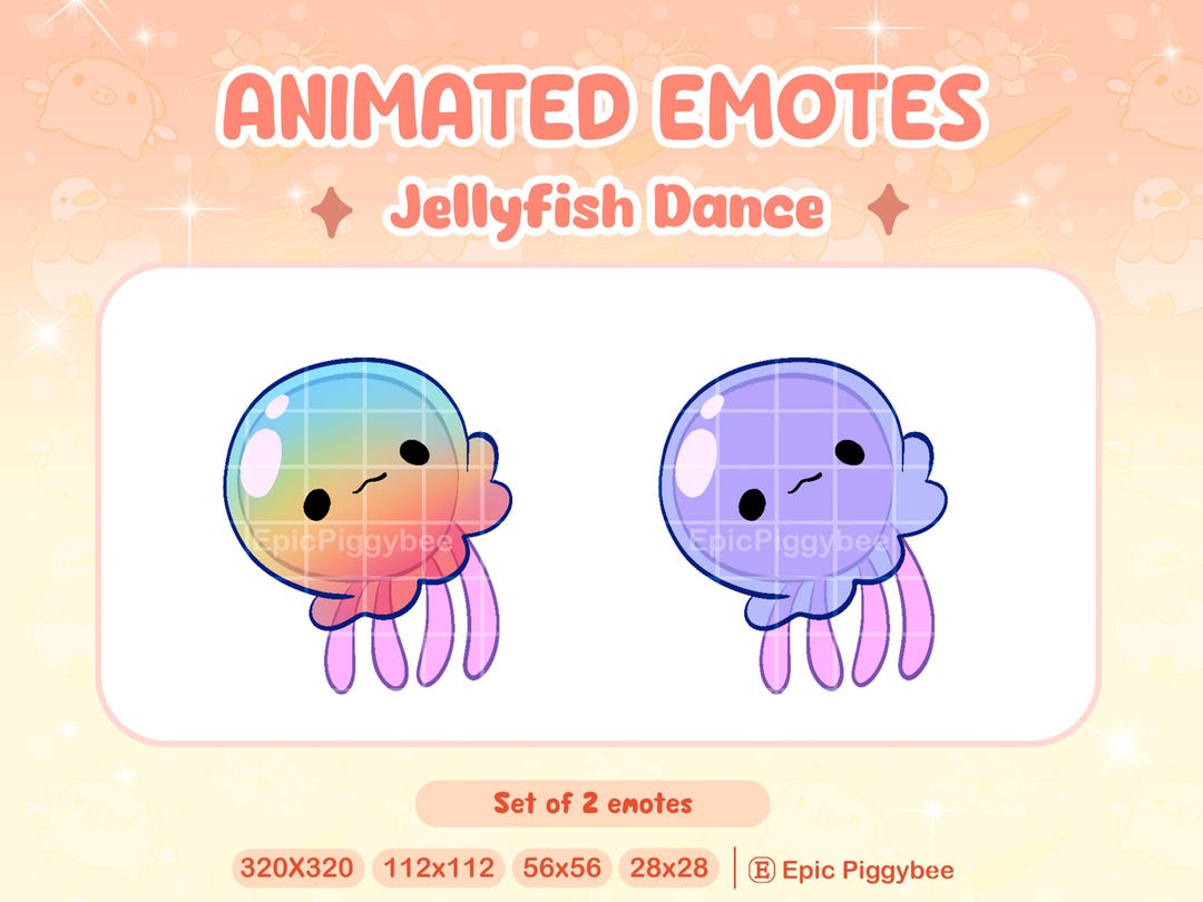 Jellyfish Dance Animated Emote for Twitch Discord Youtube | Funny Cute ...