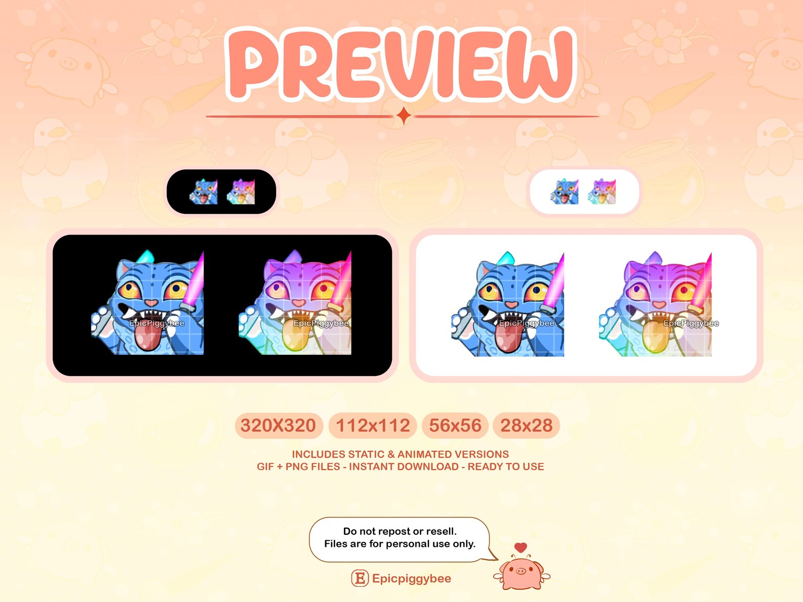 KPDH Derpy Tiger Rave Animated Emote for Twitch Discord | Tiger Cat ...