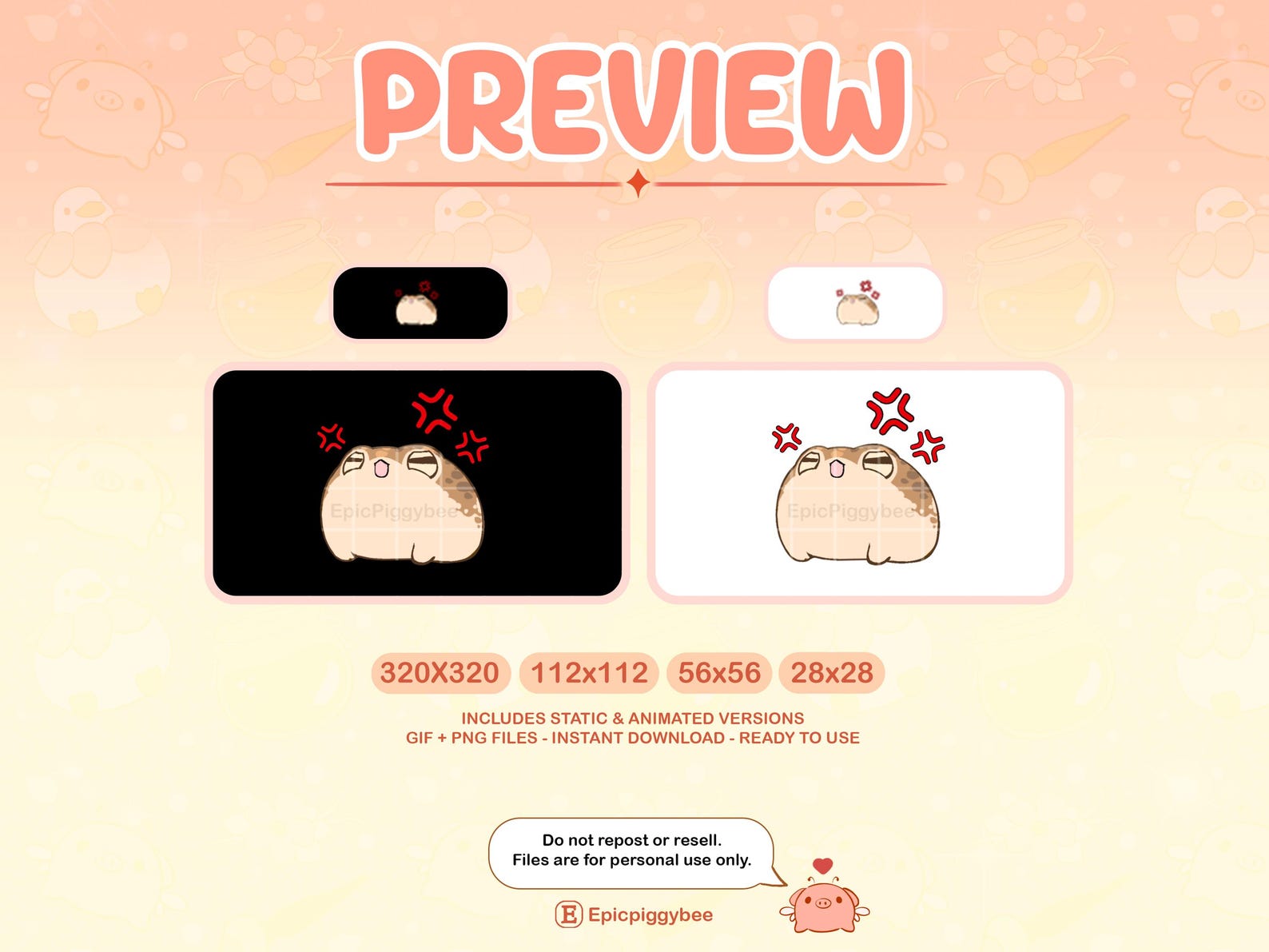 Angry Desert Rain Frog Animated Emote for Twitch Discord Youtube | Cute ...