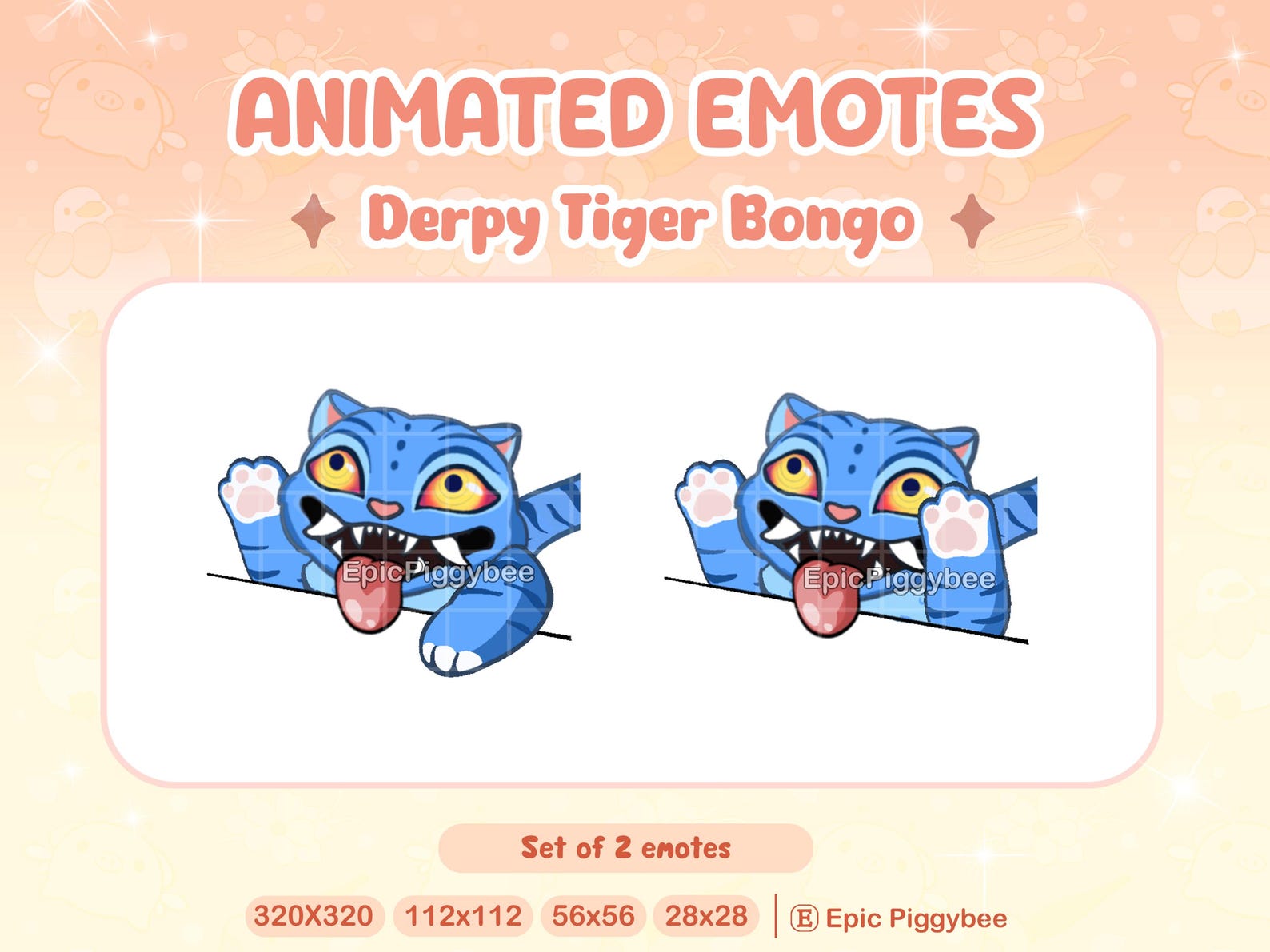 KPDH Derpy Tiger Bongo Animated Emote for Twitch Discord | Blue Ghost ...