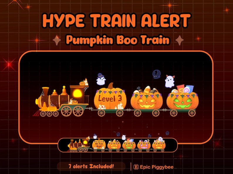 Halloween Pumpkin Ghost Hype Train Alert for Twitch Streaming | Spooky ...