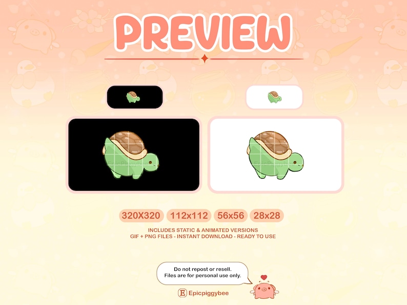 Turtle Twerk Animated Emote for Twitch Discord Youtube | Cute Booty ...