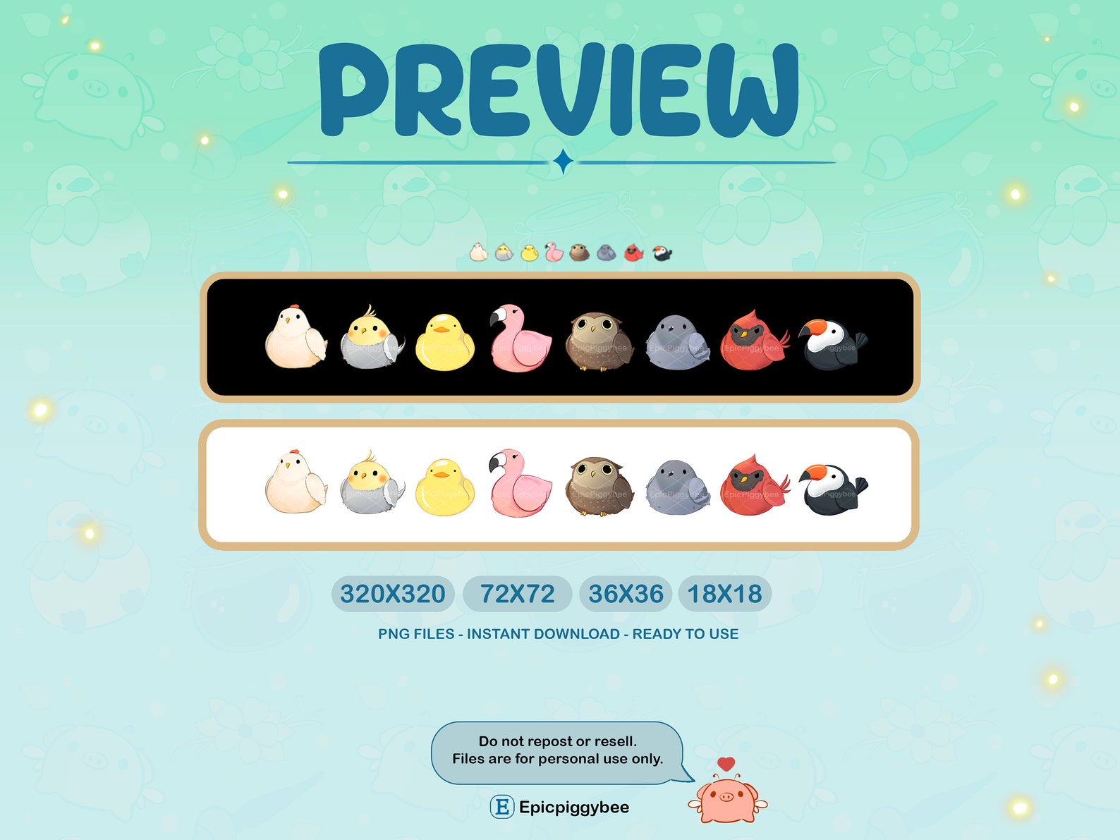 Cute Bird Badges for Twitch, Discord | Channel Point | Sub Badges | Bit ...