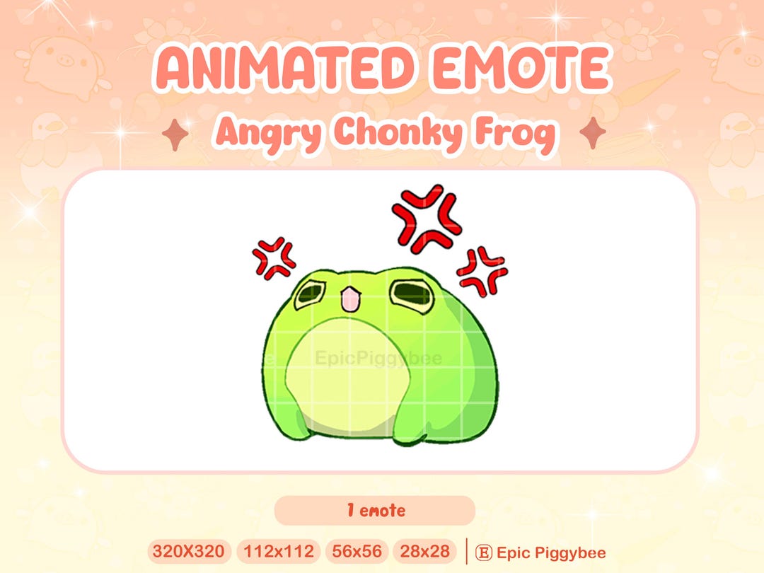 Angry Frog Animated Emote for Twitch Discord Youtube | Cute Jump Kawaii ...