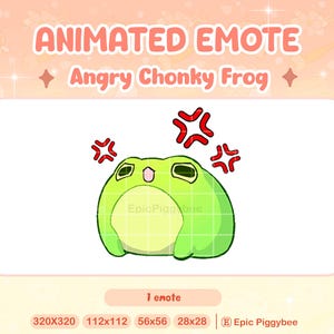 Angry Frog Animated Emote for Twitch Discord Youtube | Cute Jump Kawaii ...