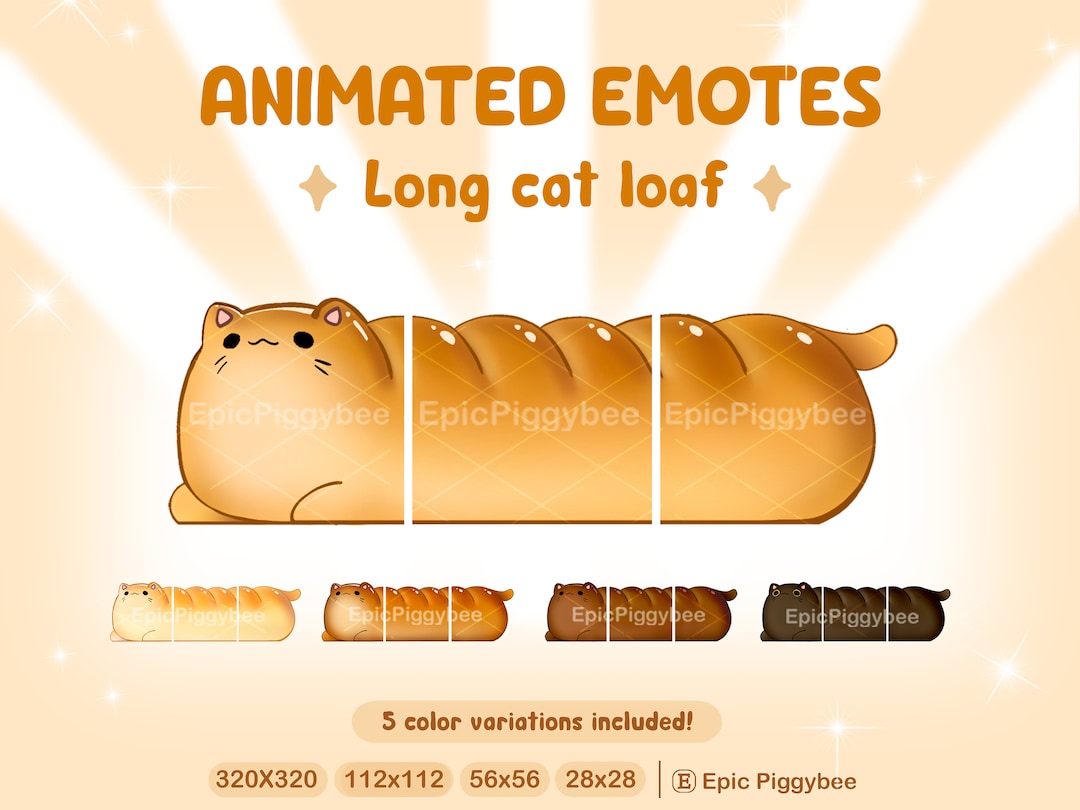 Animated Long Cat Bread Loaf Emote for Twitch Discord and More! | Cute ...
