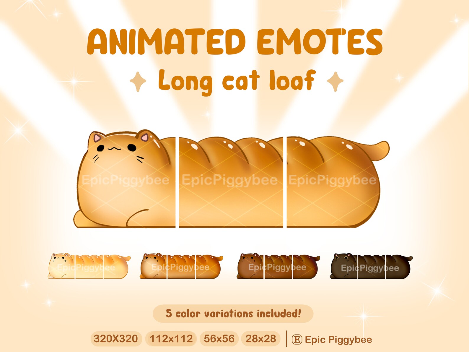 Animated Long Cat Bread Loaf Emote for Twitch Discord and More! | Cute ...