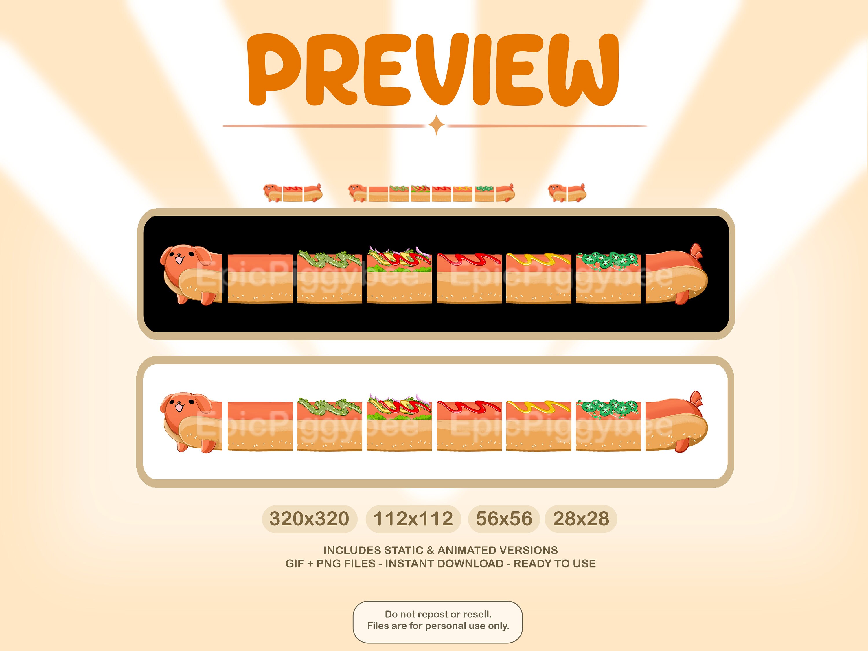 Long Hotdog Dog Animated Emote for Discord Twitch and More! | Cute ...
