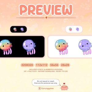 Jellyfish Dance Animated Emote for Twitch Discord Youtube | Funny Cute ...
